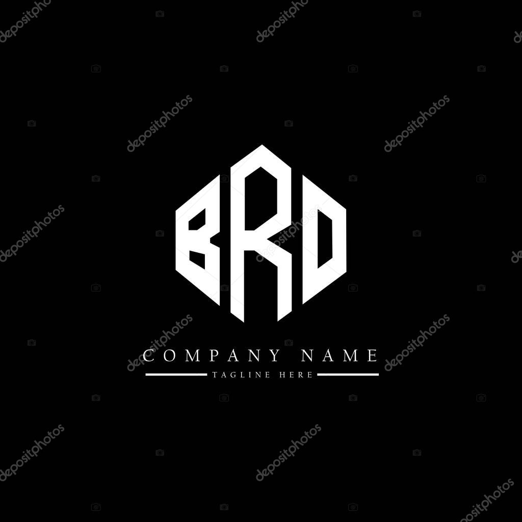 BRO letter logo design with polygon shape. BRO polygon and cube shape ...