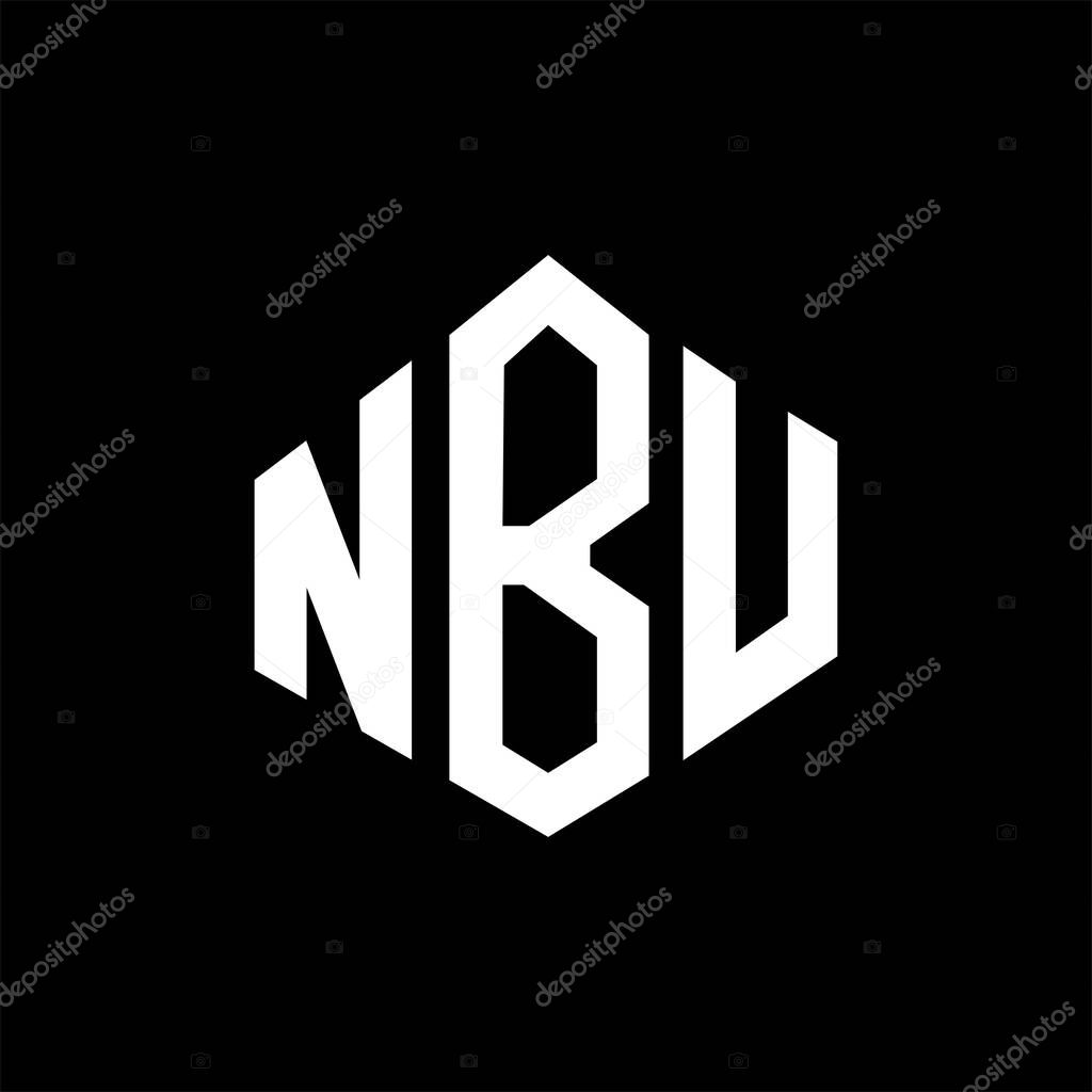 NBU letter logo design with polygon shape. NBU polygon and cube shape logo design. NBU hexagon ...