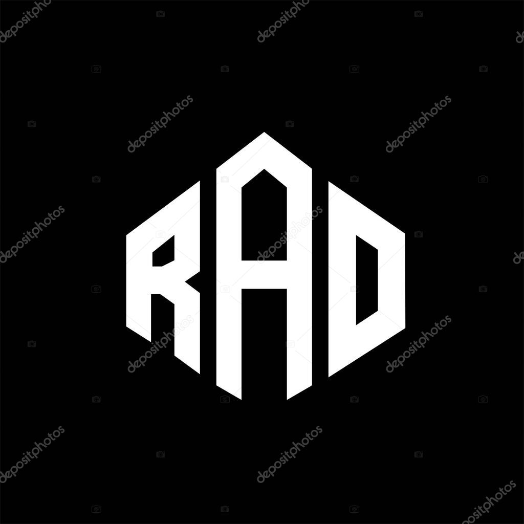 RAO letter logo design with polygon shape. RAO polygon and cube shape ...