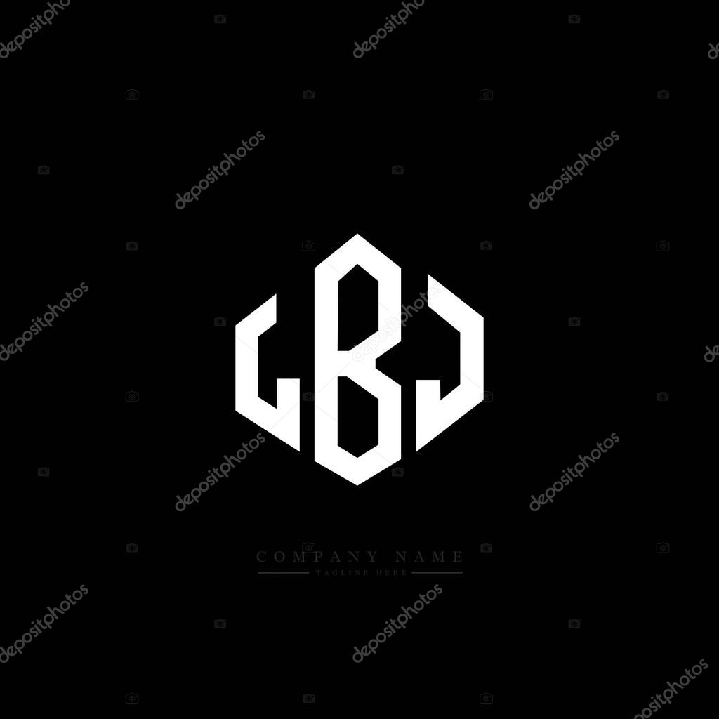 LBJ letter logo design with polygon shape. LBJ polygon and cube shape ...