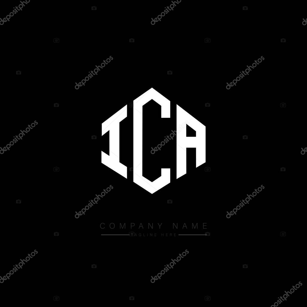 ICA letter logo design with polygon shape. ICA polygon and cube shape ...