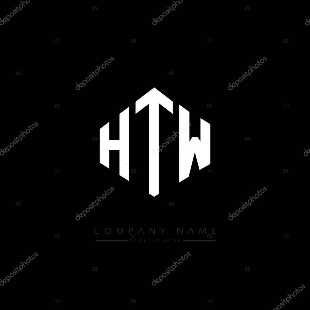 HTW letter logo design with polygon shape. HTW polygon and cube shape ...