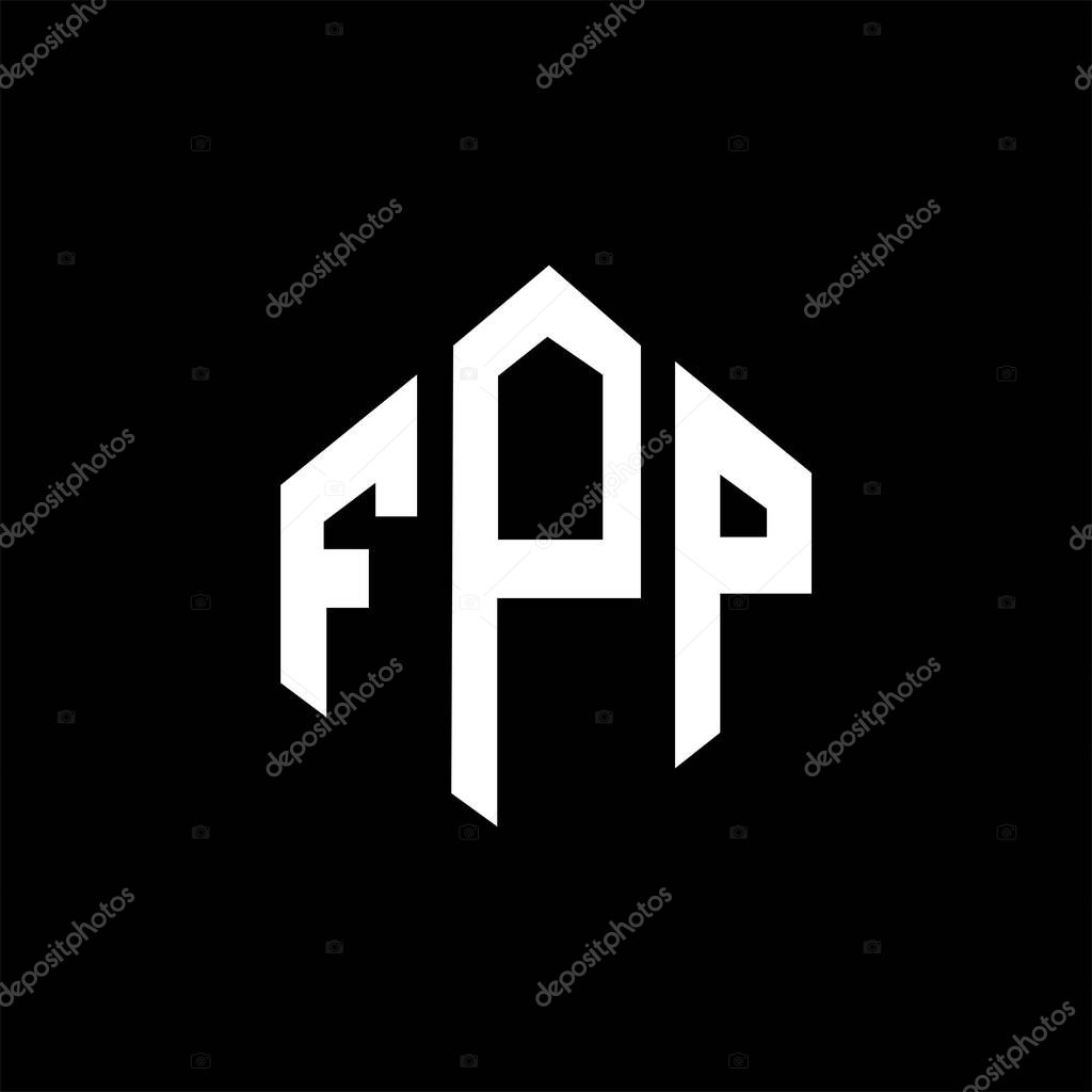 FPP letter logo design with polygon shape. FPP polygon and cube shape ...