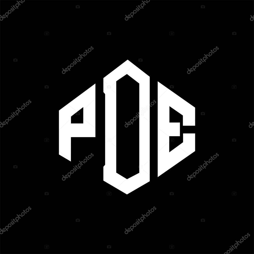PDE letter logo design with polygon shape. PDE polygon and cube shape ...