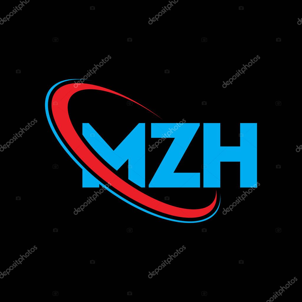 Logo de MZH. Carta MZH. Diseño del logotipo de la letra MZH. Inicial ...