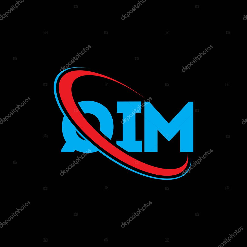 Logo de QIM. Carta de QIM. Diseño del logotipo de la letra QIM. Inicial ...