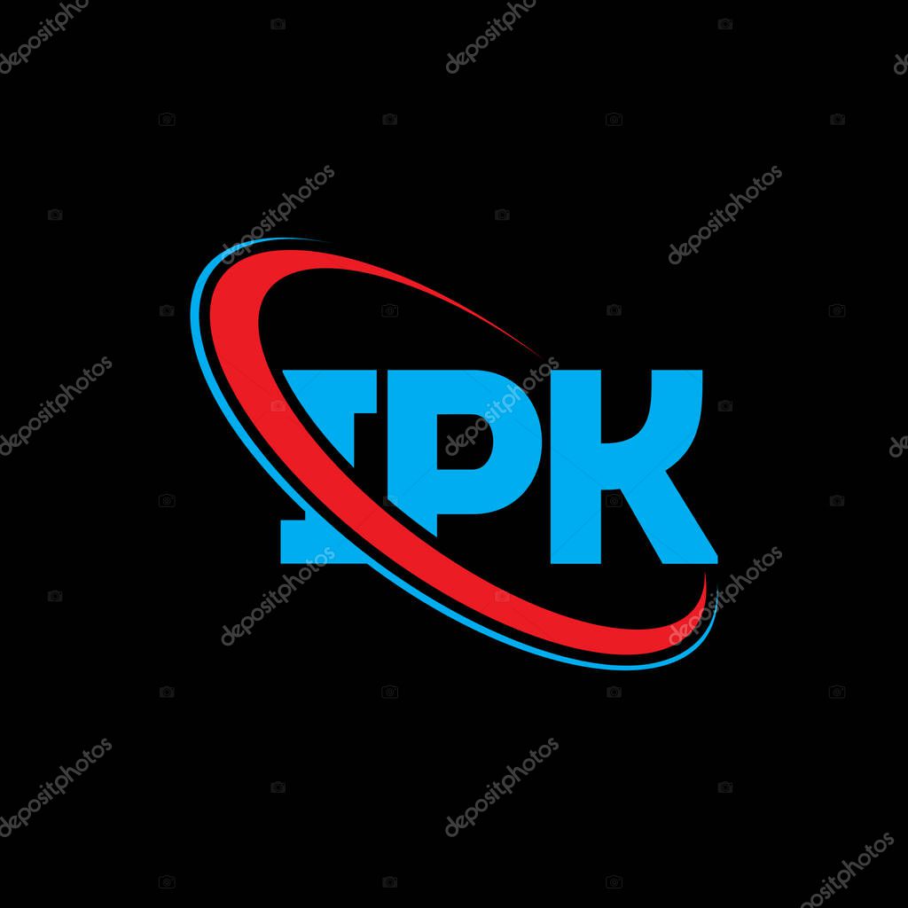 Logo IPK. Carta IPK. Diseño del logotipo de la letra IPK. Inicial logo ...