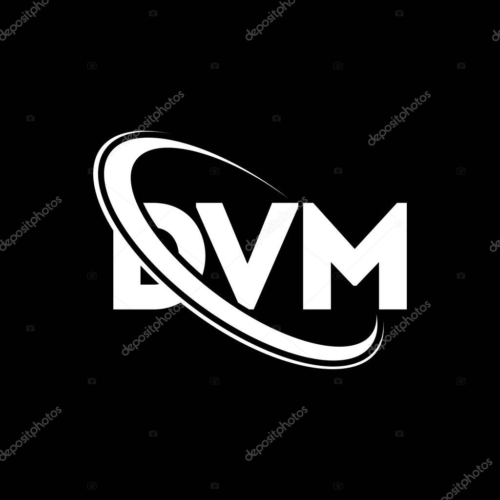 Logo DVM. Carta de DVM. Diseño del logotipo de la carta DVM. Inicial ...