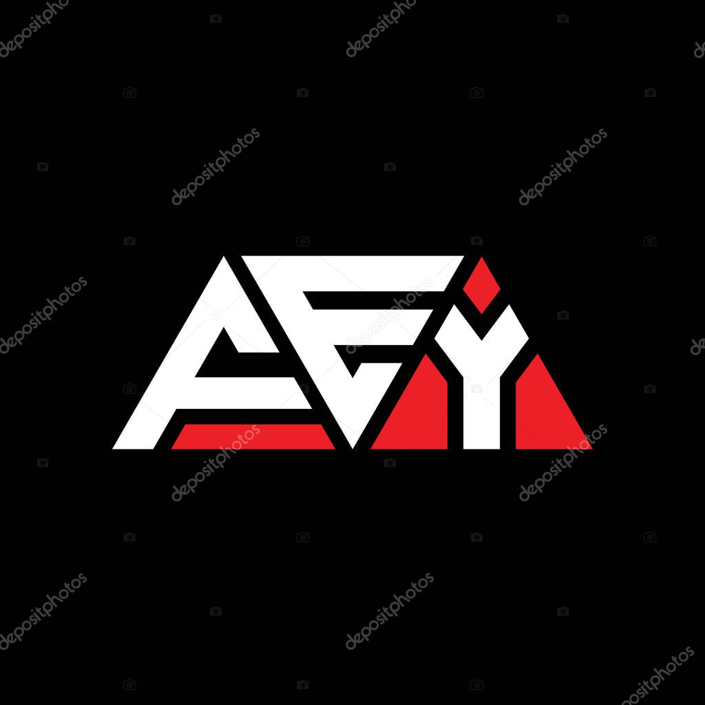 Diseño del logotipo de la letra triángulo FEY con forma de triángulo ...