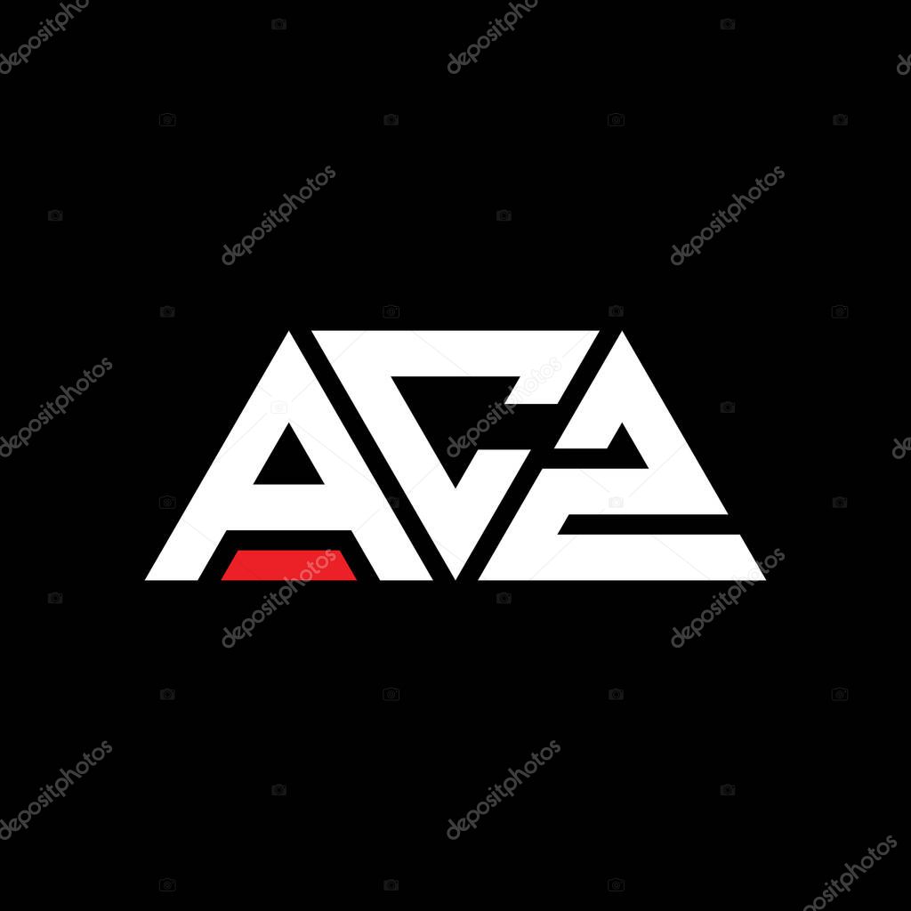 Diseño del logotipo de la letra triángulo ACZ con forma de triángulo. Monograma de diseño del ...
