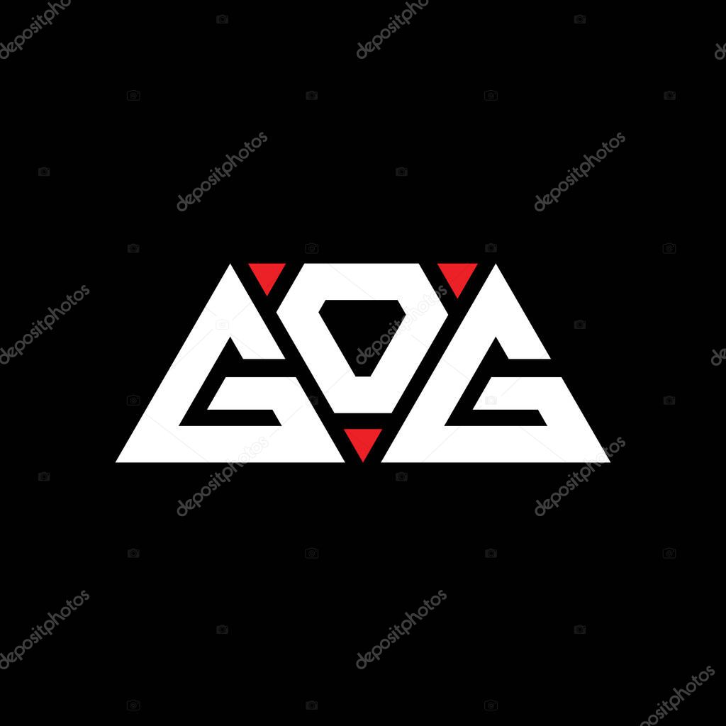 Diseño de logotipo de letra de triángulo GOG con forma de triángulo ...