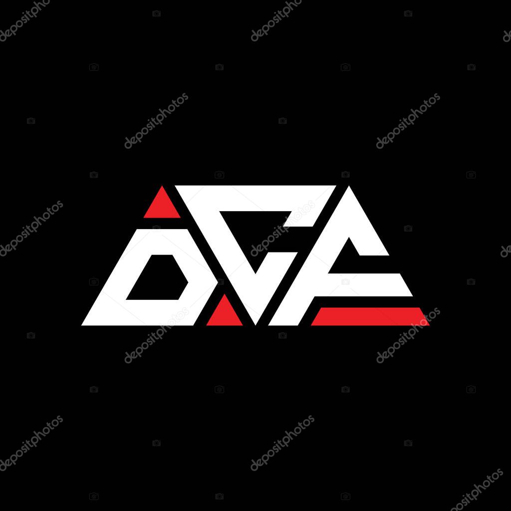 Diseño del logotipo de letra triangular DCF con forma de triángulo ...