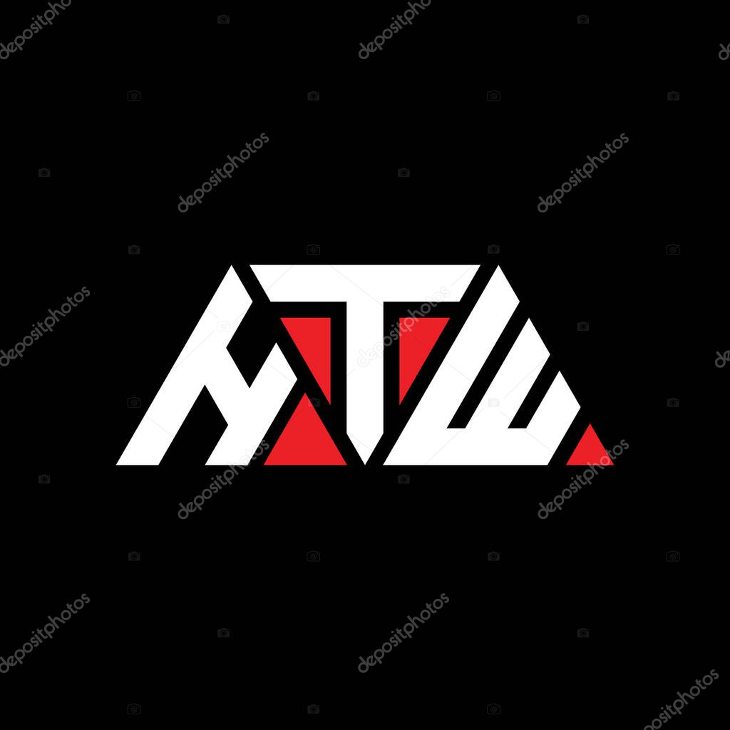 Diseño de logotipo de letra de triángulo HTW con forma de triángulo ...