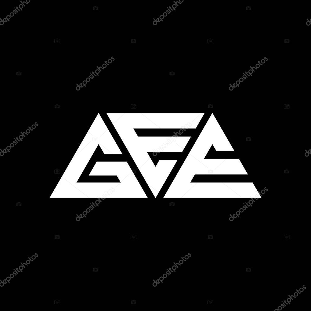 Diseño de logotipo de letra triangular GEE con forma de triángulo ...