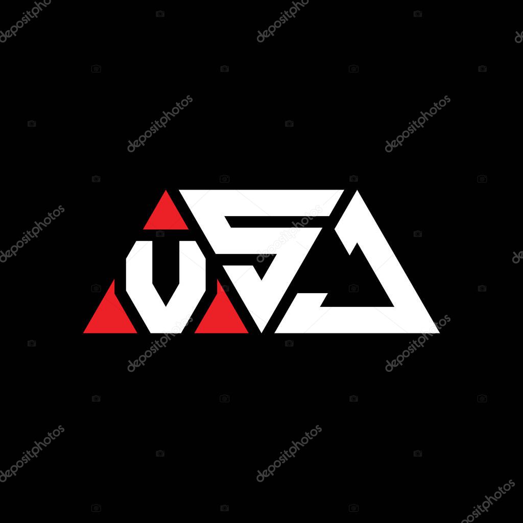 Diseño del logotipo de la letra del triángulo VSJ con forma de ...