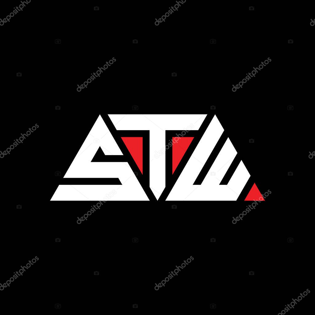 Diseño del logotipo de letra de triángulo STW con forma de triángulo ...