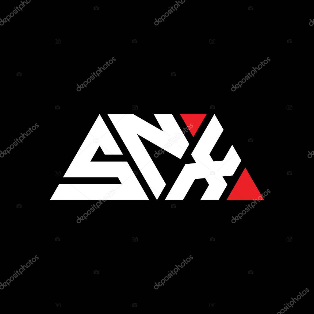 Diseño del logotipo de la letra del triángulo SNX con forma de triángulo. Diseño del logotipo ...