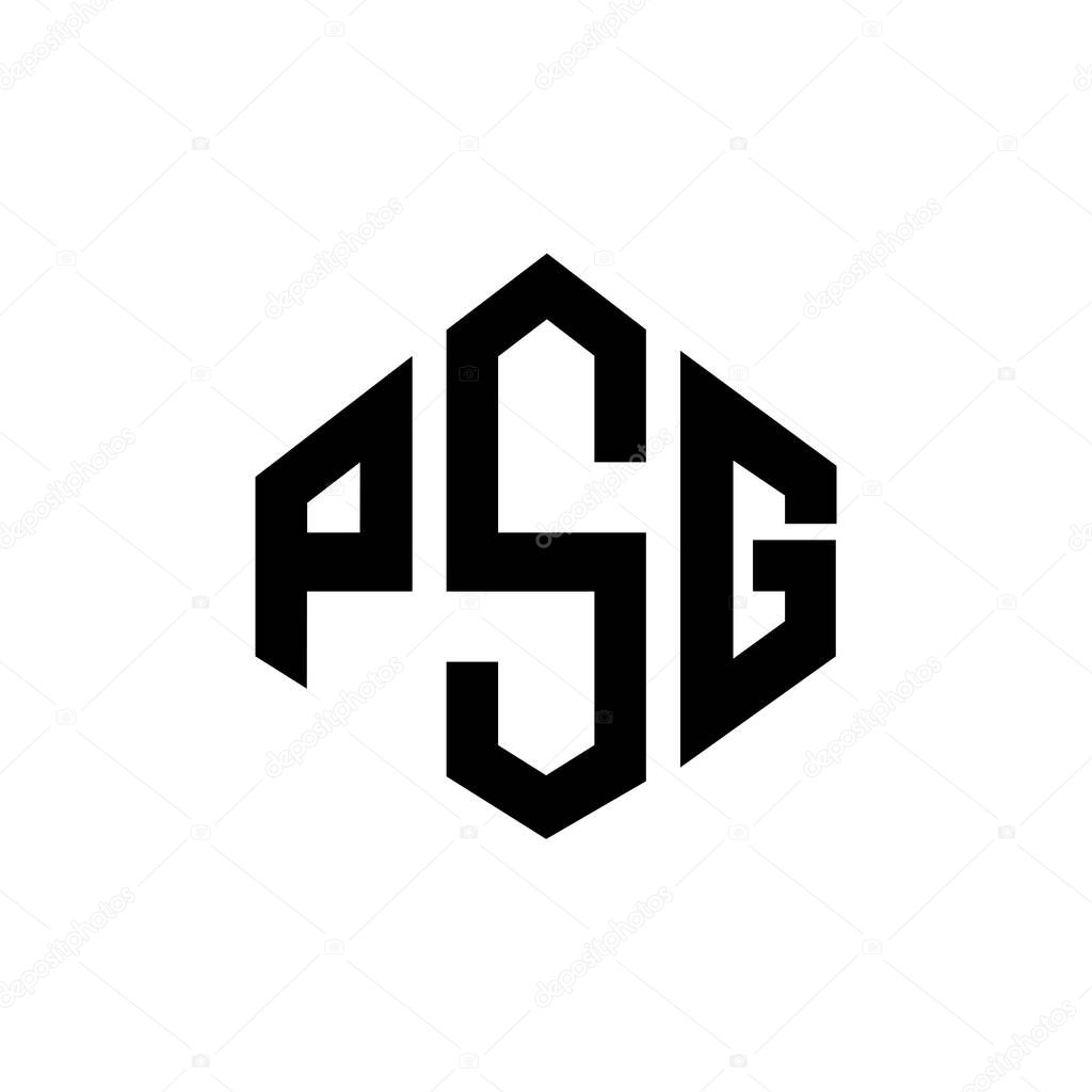 PSG letter logo design with polygon shape. PSG polygon and cube shape ...