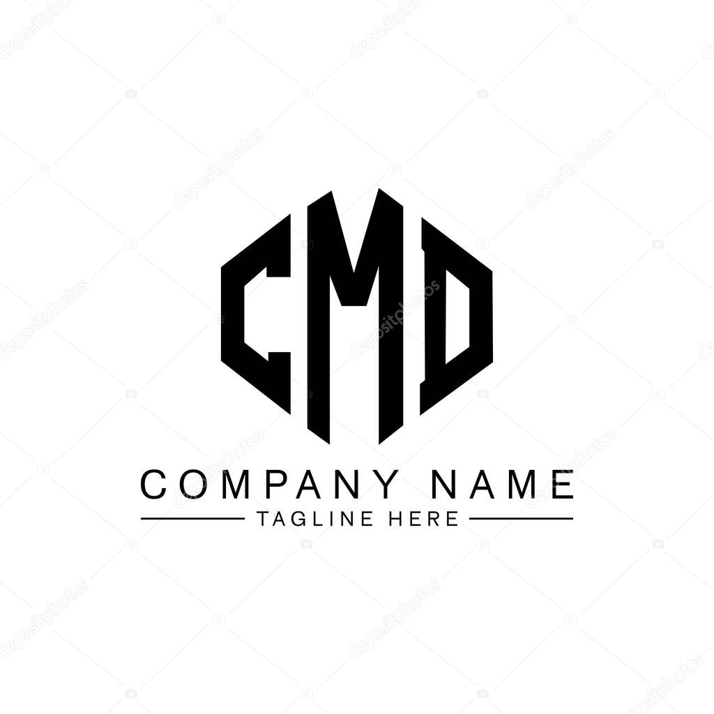 CMD letter logo design with polygon shape. CMD polygon and cube shape ...