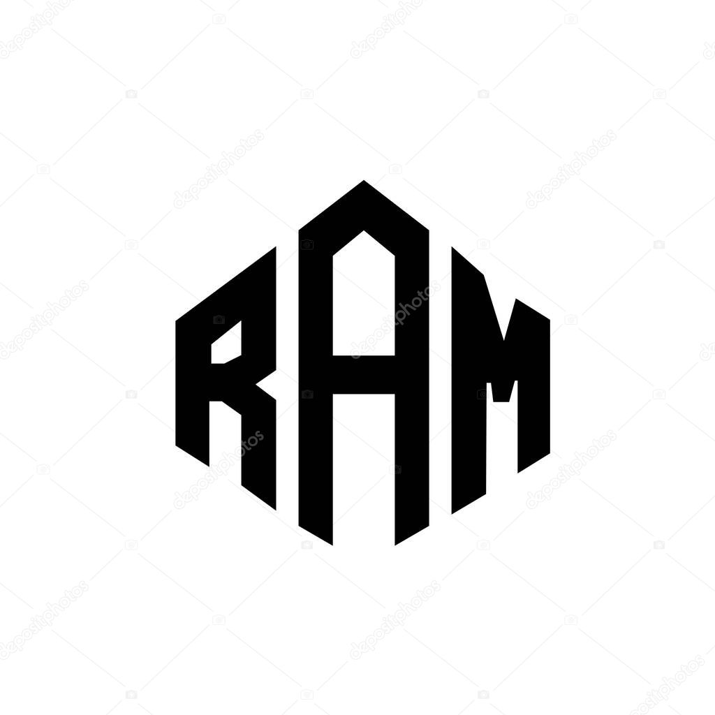 RAM letter logo design with polygon shape. RAM polygon and cube shape ...