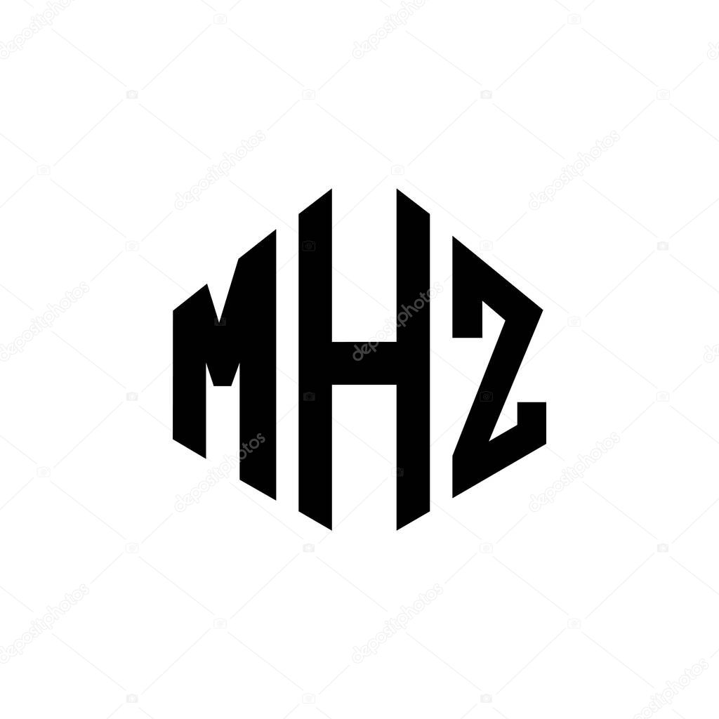 MHZ letter logo design with polygon shape. MHZ polygon and cube shape ...