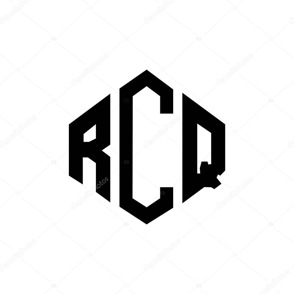 Diseño del logotipo de la letra RCQ con forma de polígono. Diseño del ...
