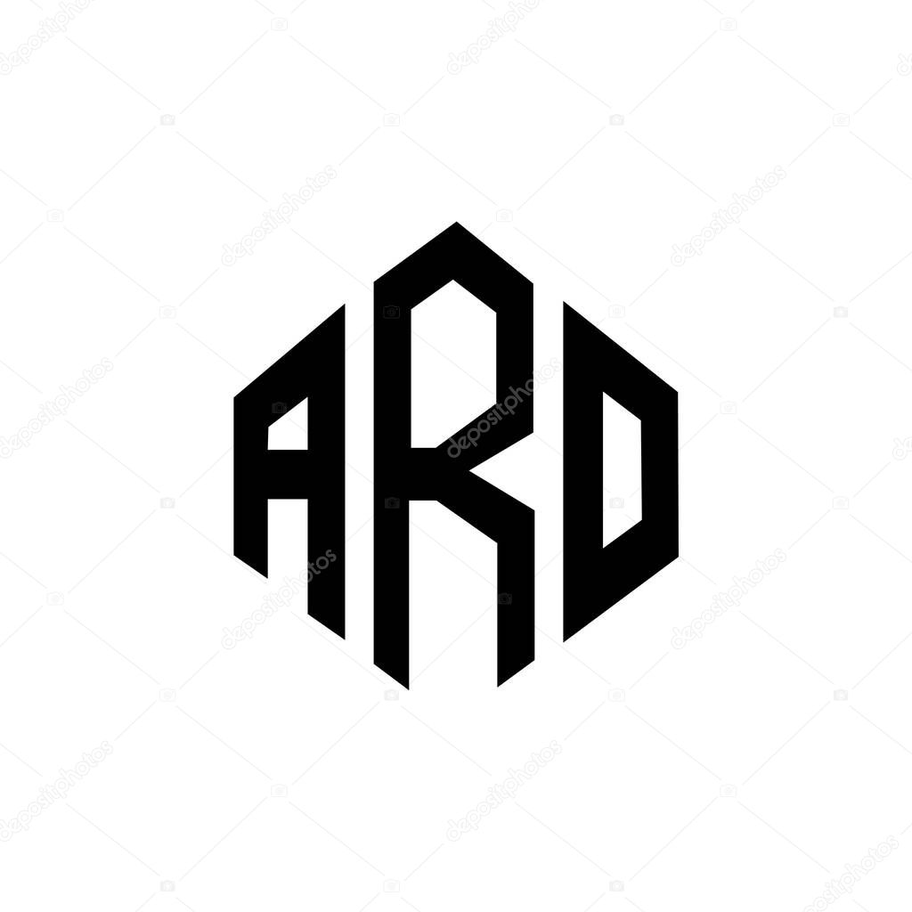 ARO letter logo design with polygon shape. ARO polygon and cube shape ...