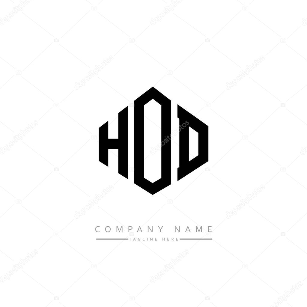 HOD letter logo design with polygon shape. HOD polygon and cube shape ...