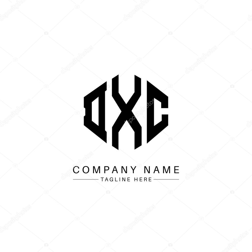 DXC letter logo design with polygon shape. DXC polygon and cube shape ...