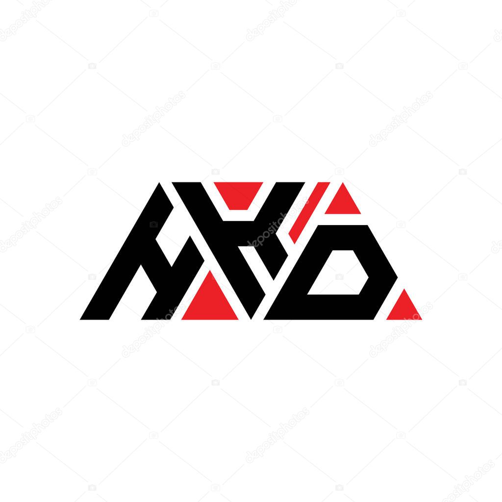 Diseño de logotipo de letra de triángulo HKD con forma de triángulo ...