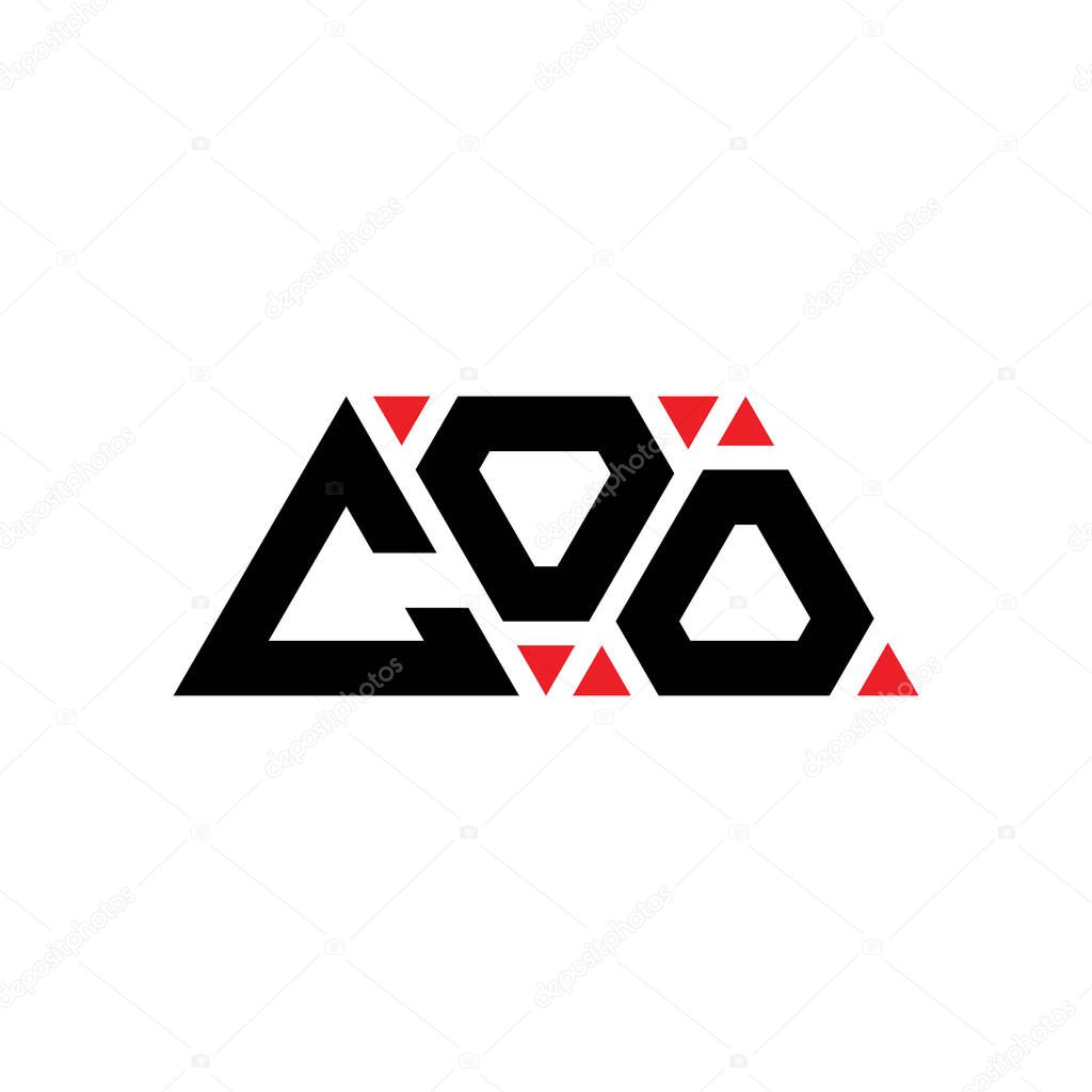Diseño del logotipo de la letra del triángulo COO con forma de ...