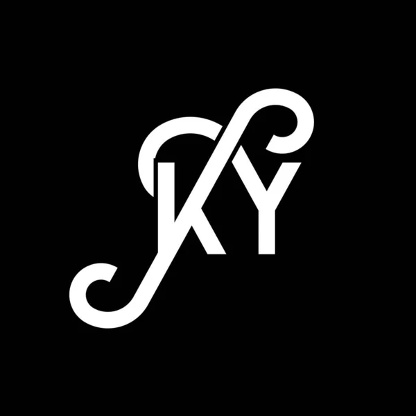 Dise o del logotipo de la letra KY sobre fondo negro. KY iniciales creativas letra logo concepto ...