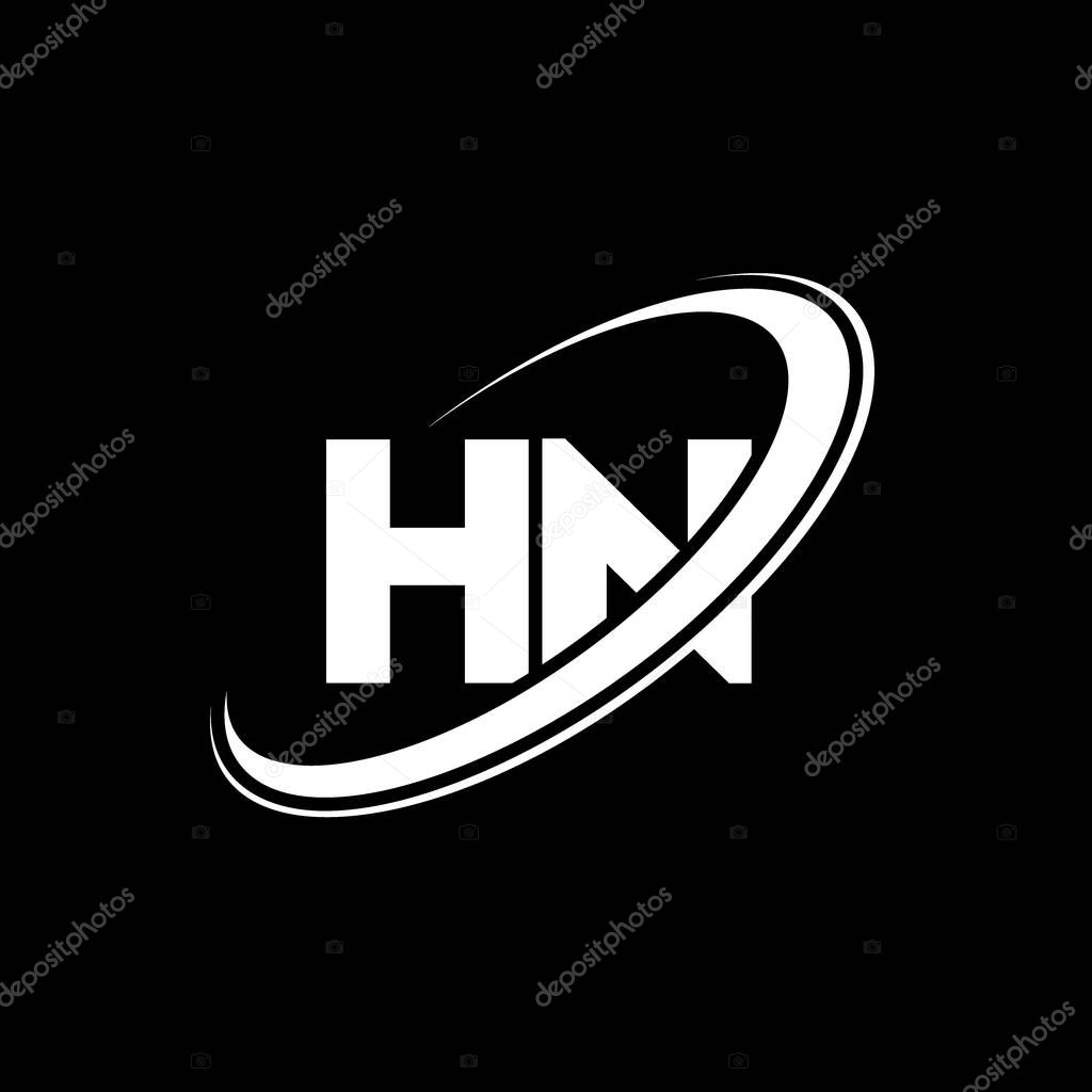 Diseño Del Logotipo De La Letra Hn H N Letra Inicial Hn Círculo