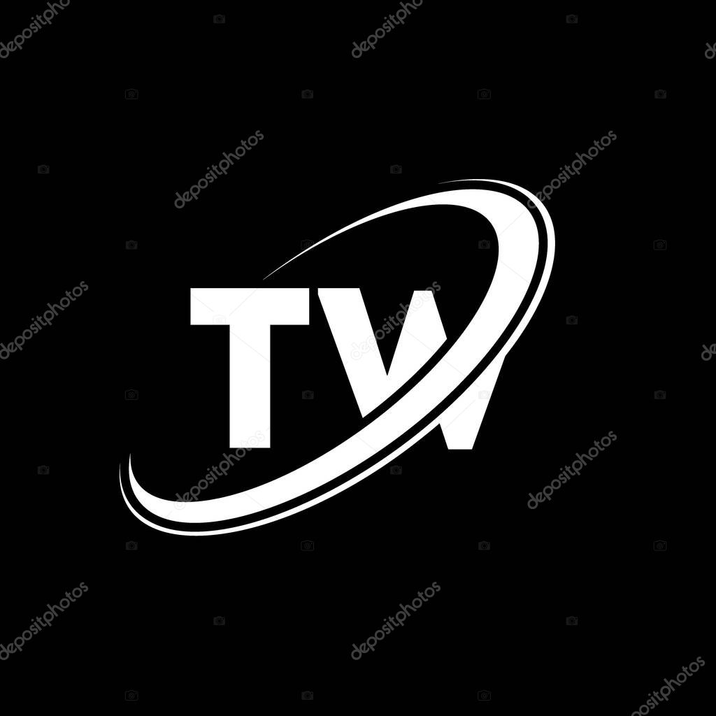 Diseño del logotipo de la letra TW T W. Letra inicial TW círculo ...