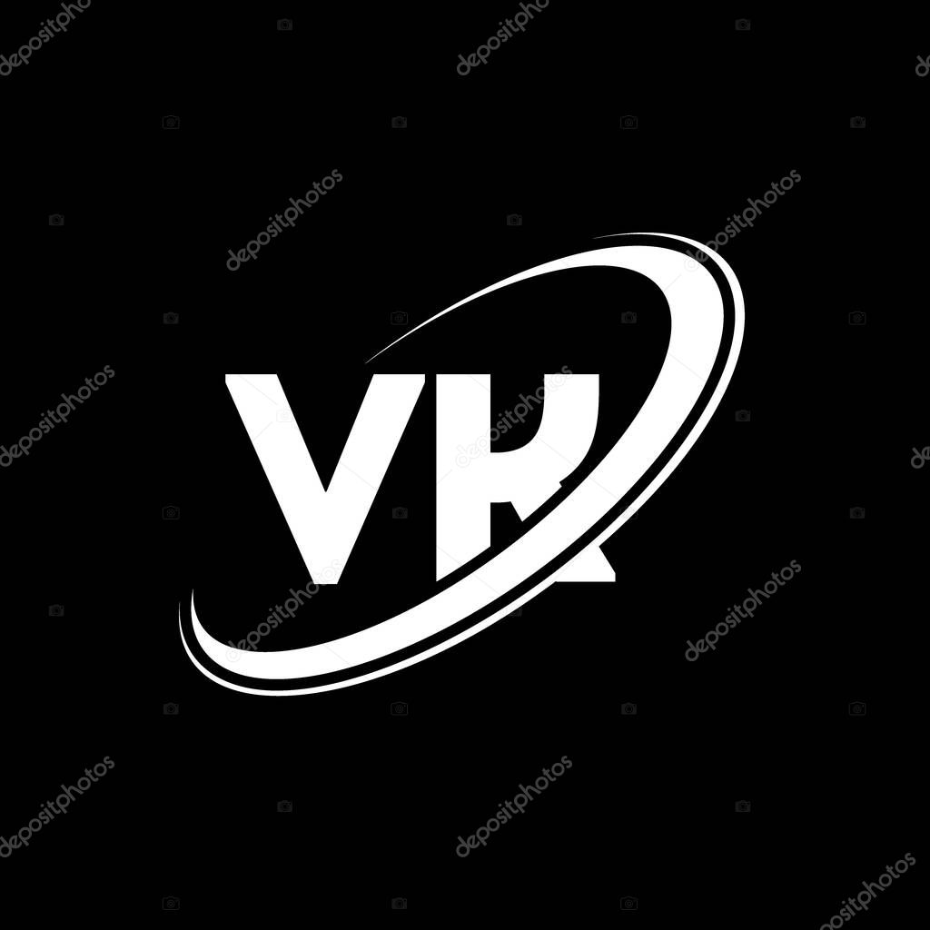 Diseño del logotipo de la letra VK V K. Letra inicial VK círculo ...