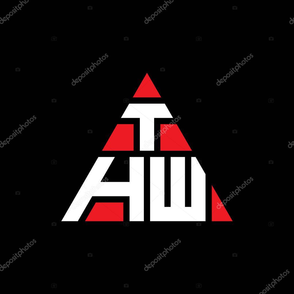 Diseño del logotipo de la letra del triángulo THW con forma de ...