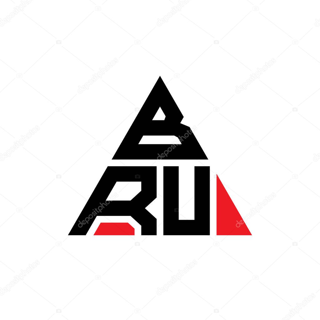 Diseño del logotipo de letra triángulo BRU con forma de triángulo ...