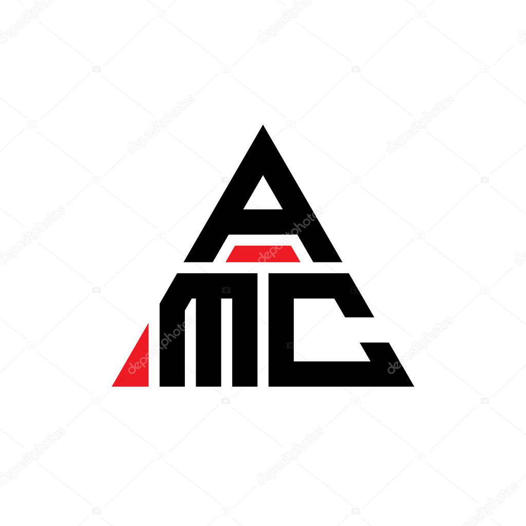 Diseño del logotipo de la letra del triángulo AMC con forma de ...