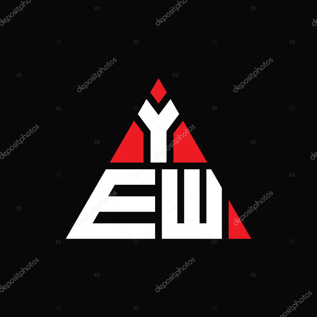 Diseño del logotipo de la letra triangular YEW con forma de triángulo ...