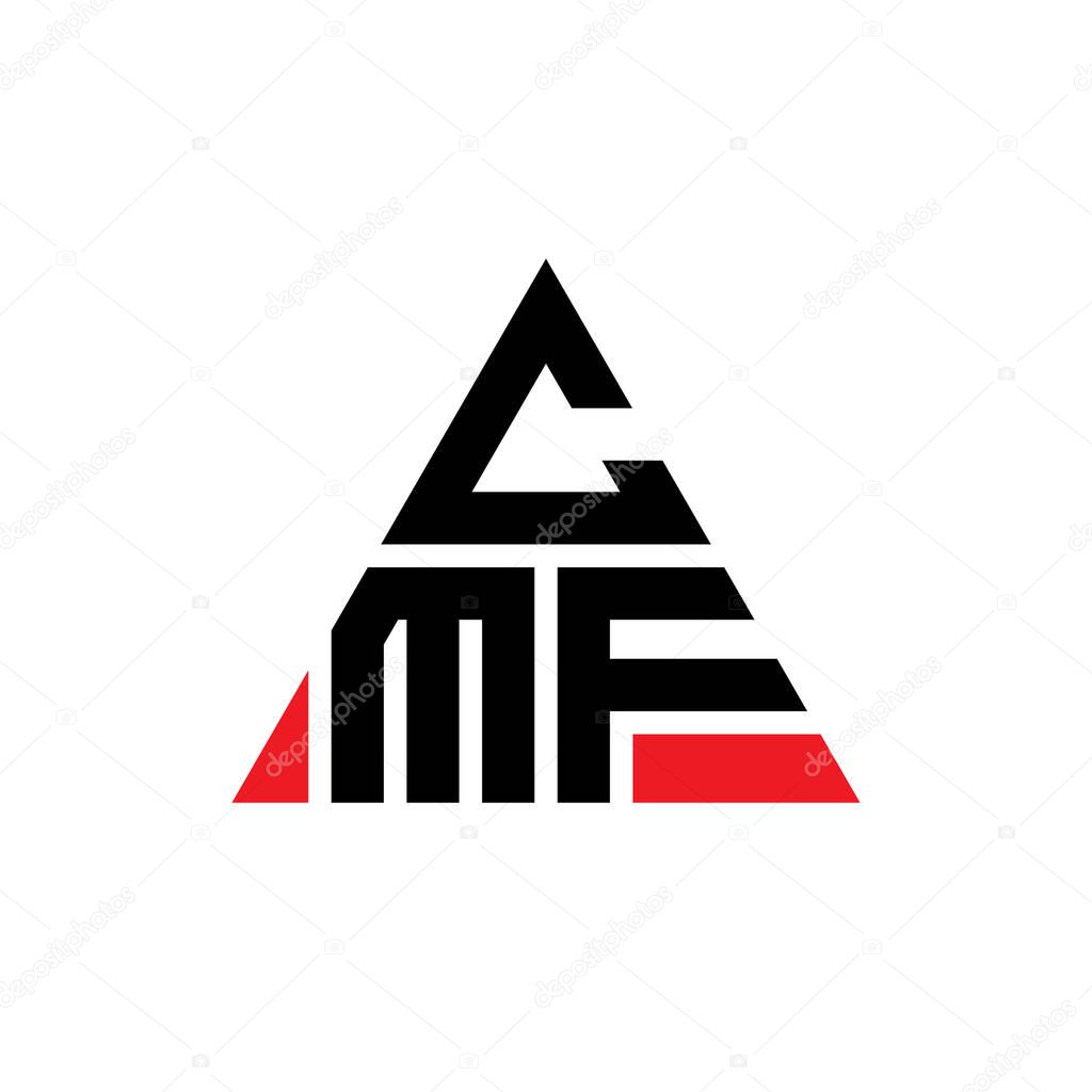Diseño del logotipo de letra de triángulo CMF con forma de triángulo ...