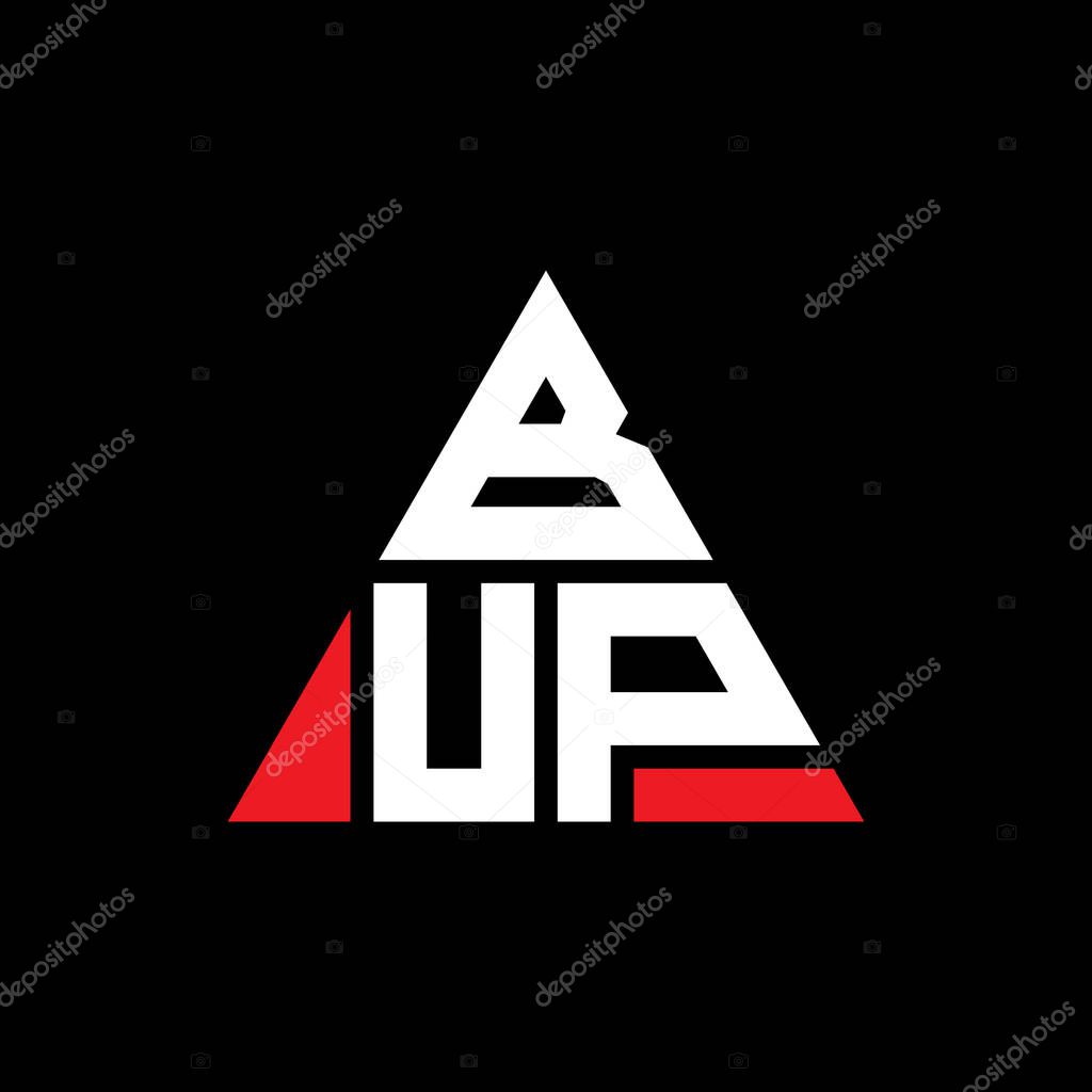 BUP diseño de logotipo de letra triángulo con forma de triángulo. BUP ...