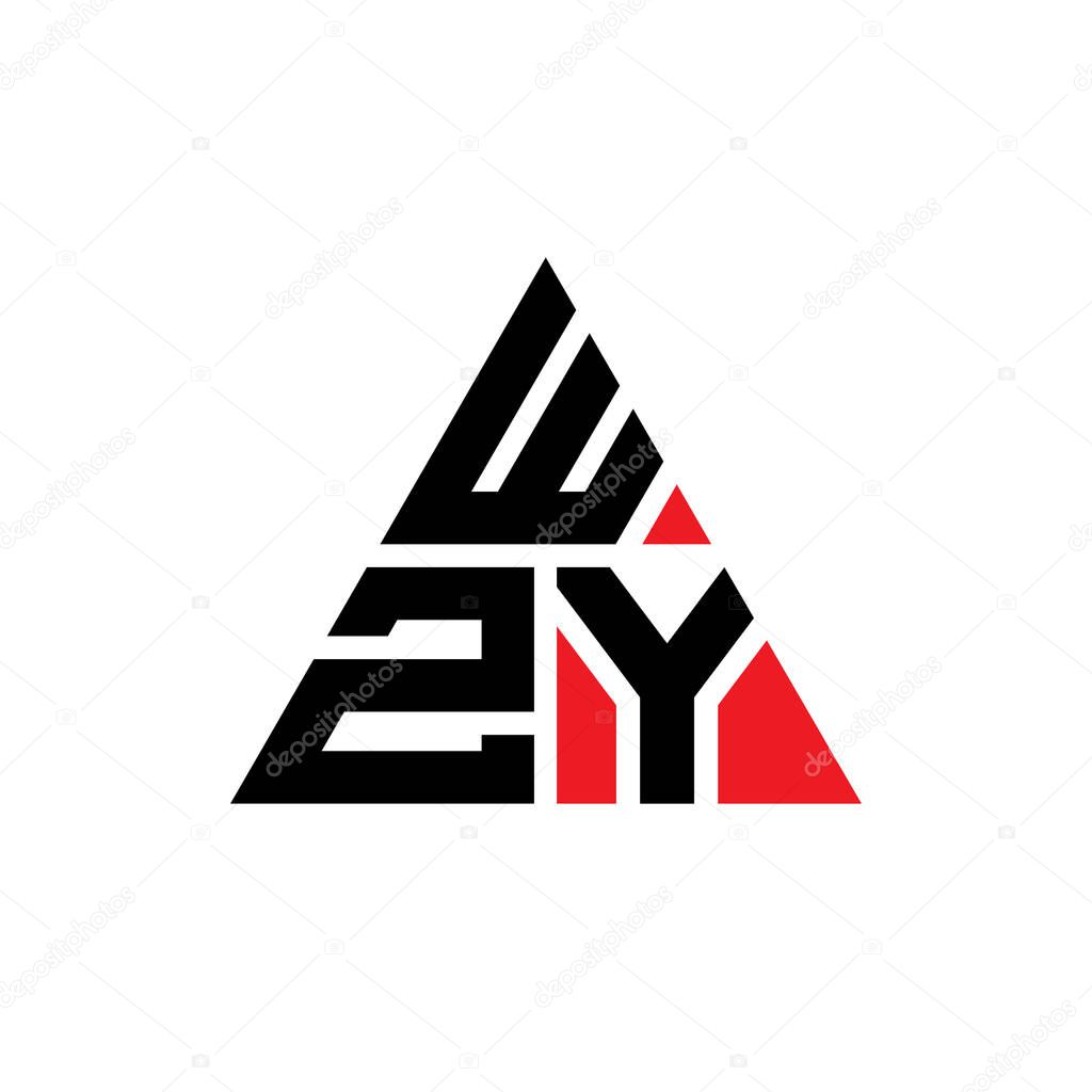 Diseño del logotipo de letra de triángulo WZY con forma de triángulo. Monograma de diseño del ...