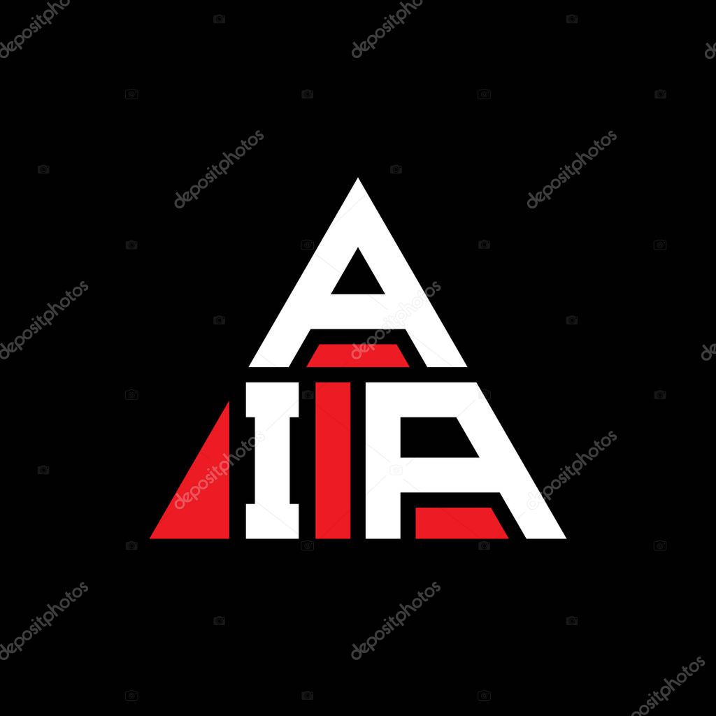 Diseño del logotipo de la letra triangular AIA con forma de triángulo ...