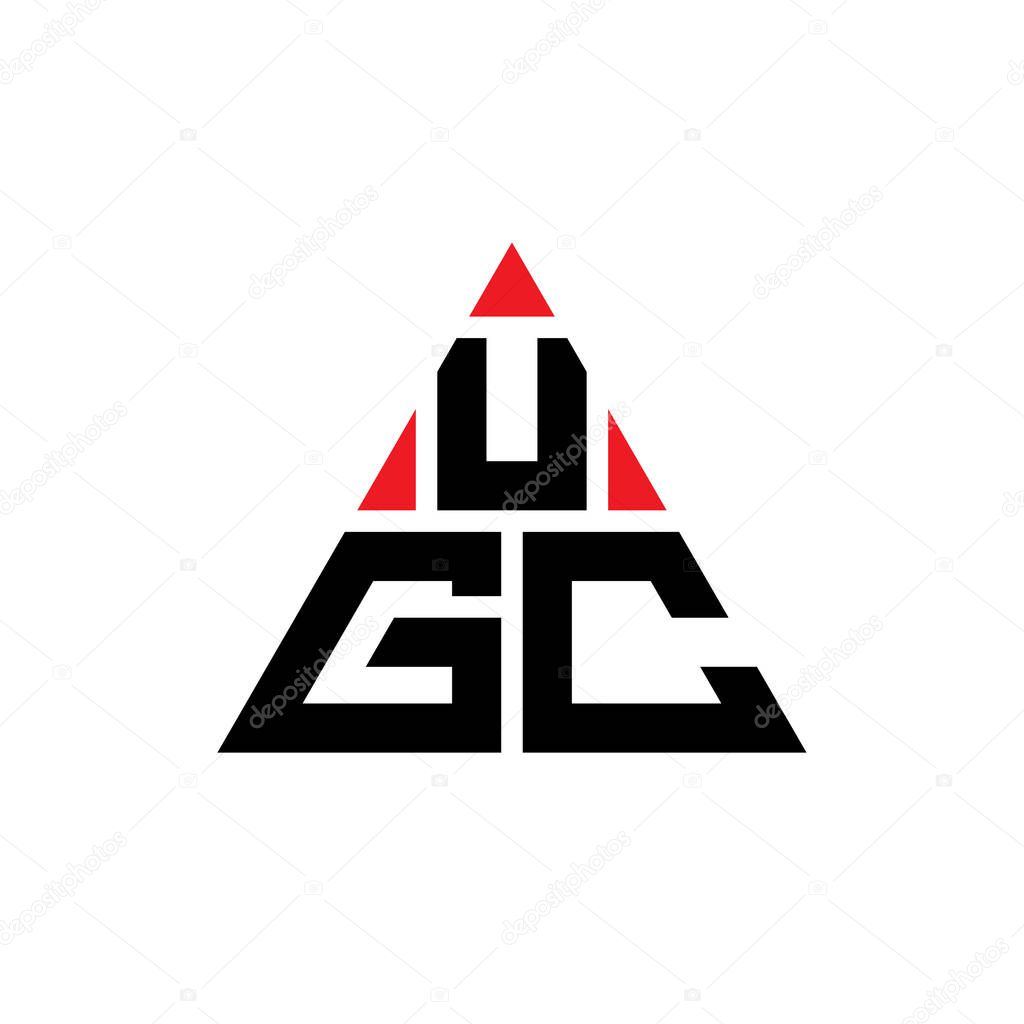 Diseño del logotipo de la letra del triángulo UGC con forma de ...
