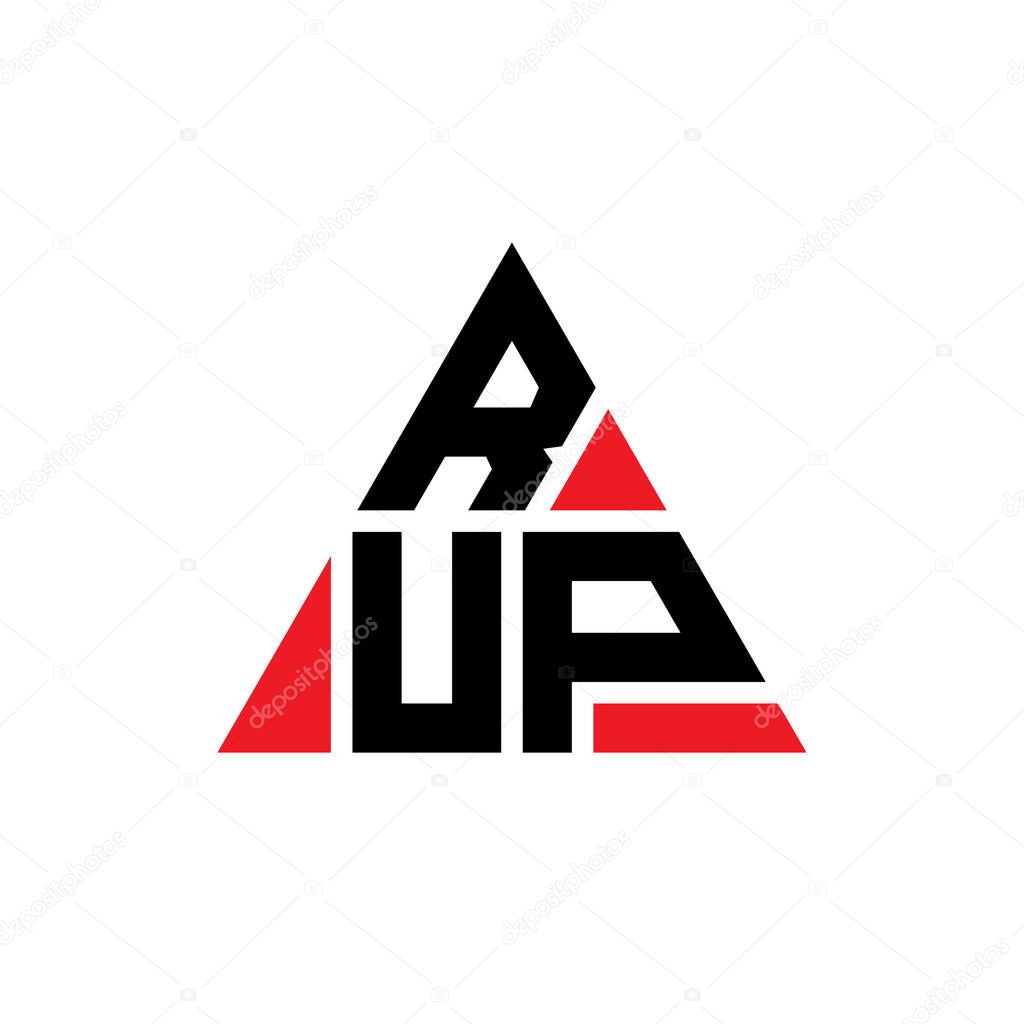 Diseño del logotipo de la letra del triángulo RUP con forma de ...