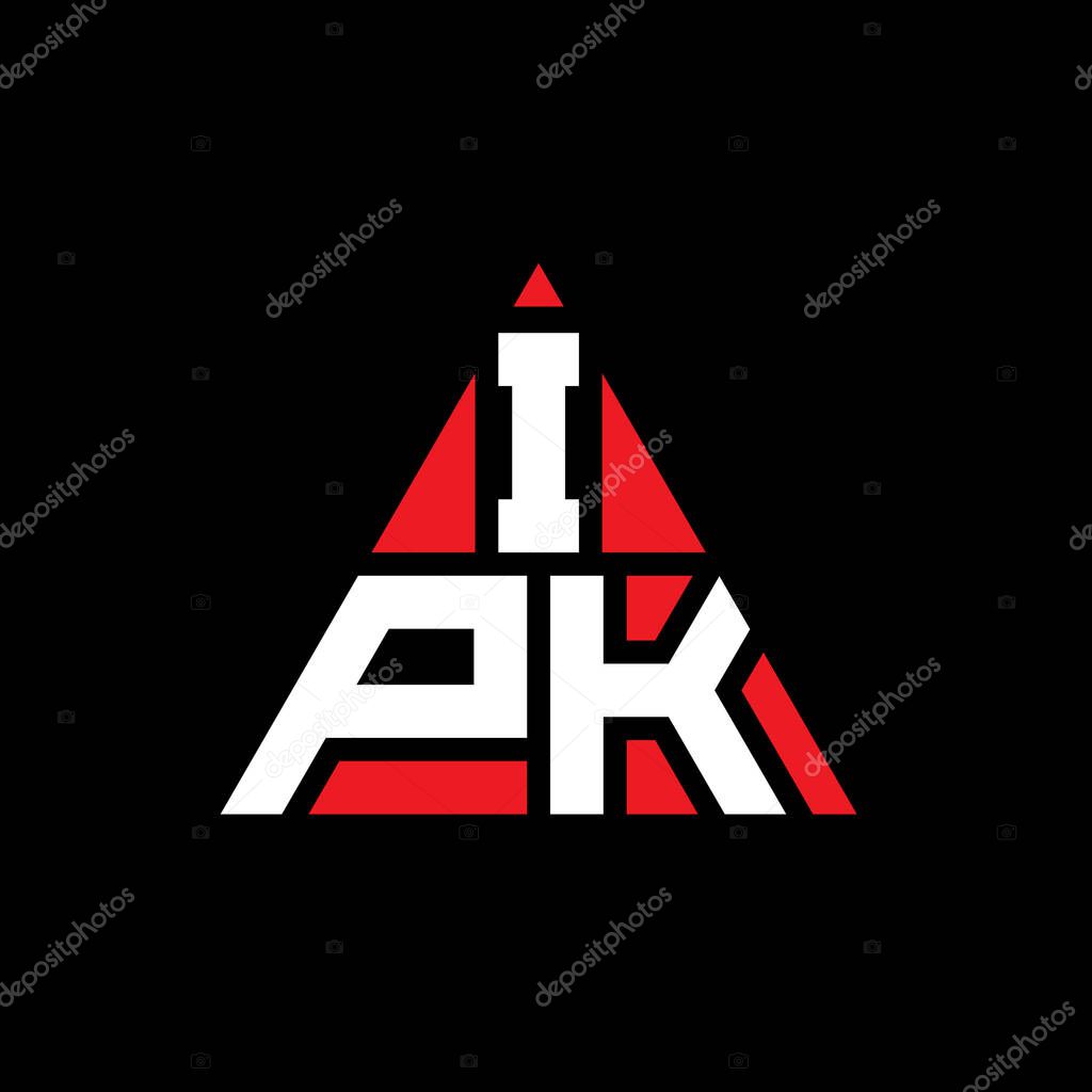 Diseño de logotipo de letra triangular IPK con forma de triángulo ...