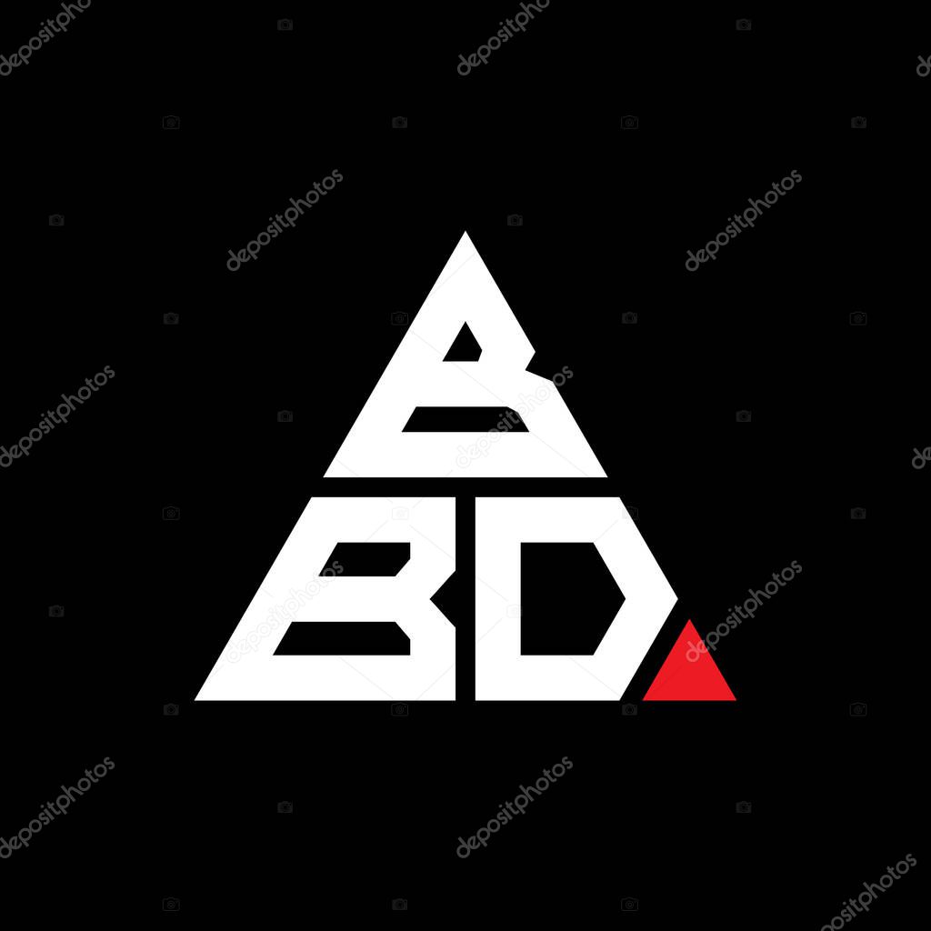 Diseño del logotipo de letra de triángulo BBD con forma de triángulo ...