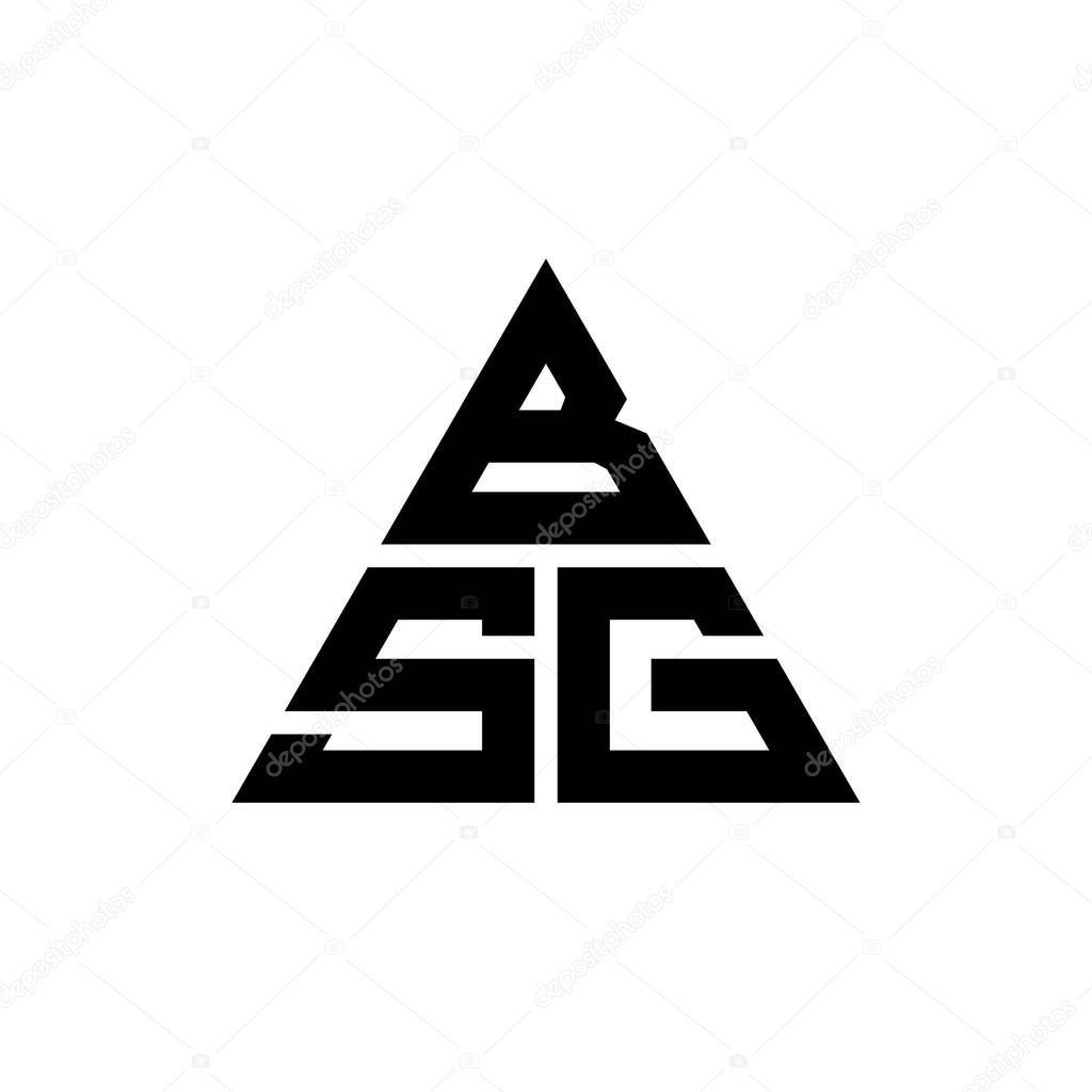 Diseño del logotipo de letra triangular BSG con forma de triángulo ...