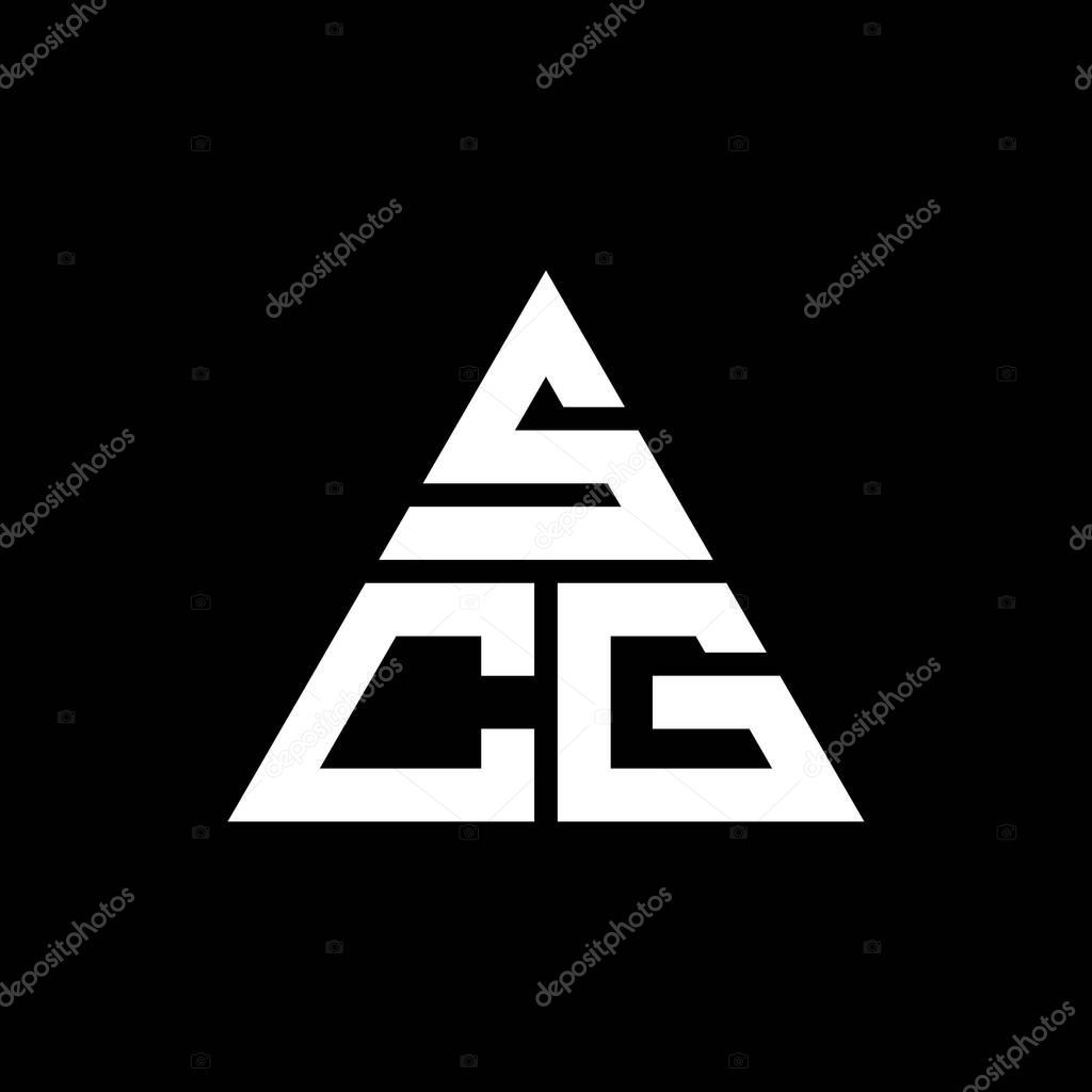 Diseño del logotipo de letra de triángulo SCG con forma de triángulo ...