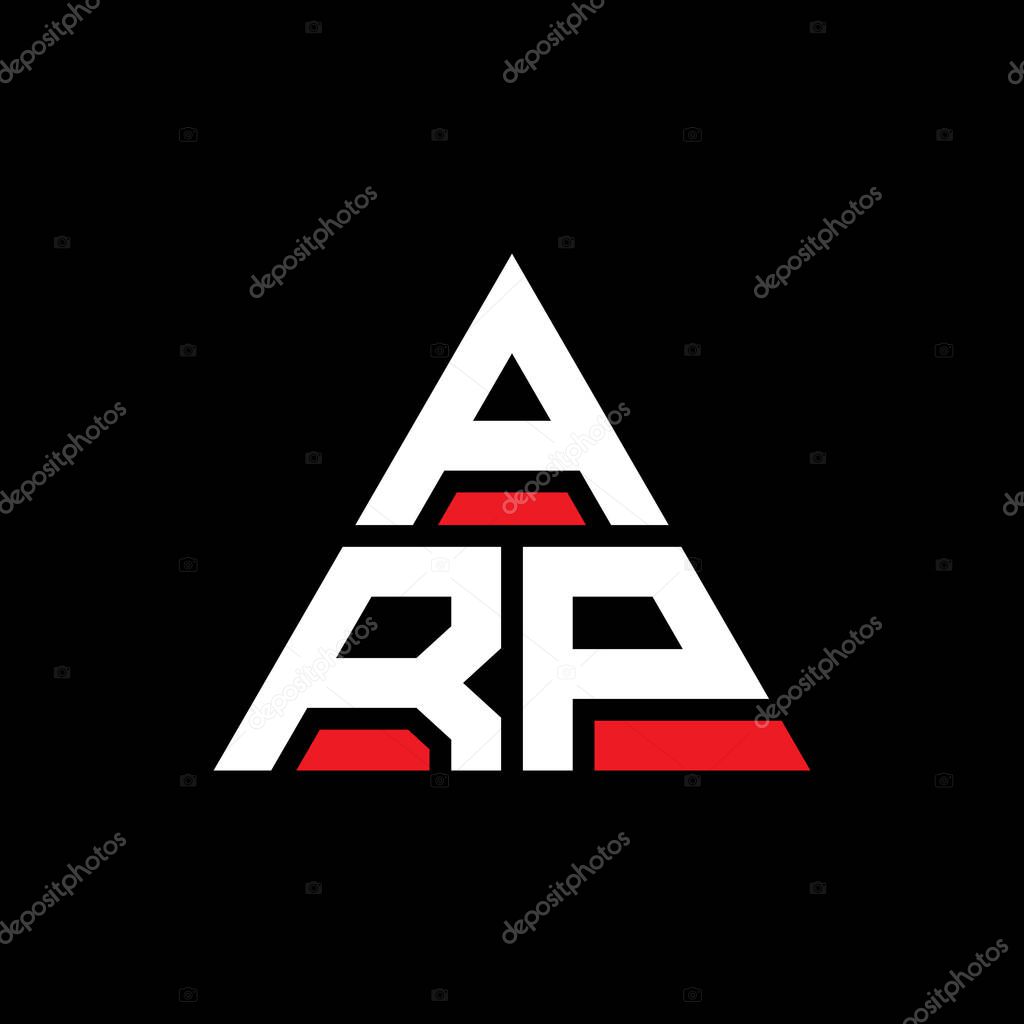 Diseño de logotipo de letra de triángulo ARP con forma de triángulo ...